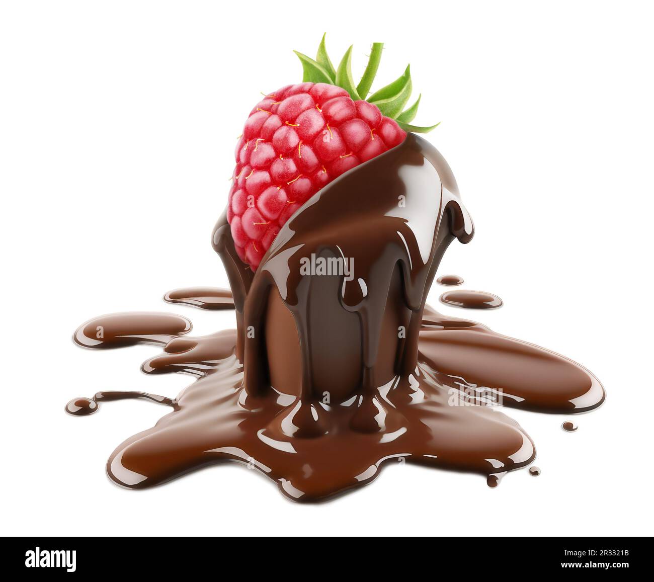 Chocolate covered raspberry, isolated on white background Stock Photo ...