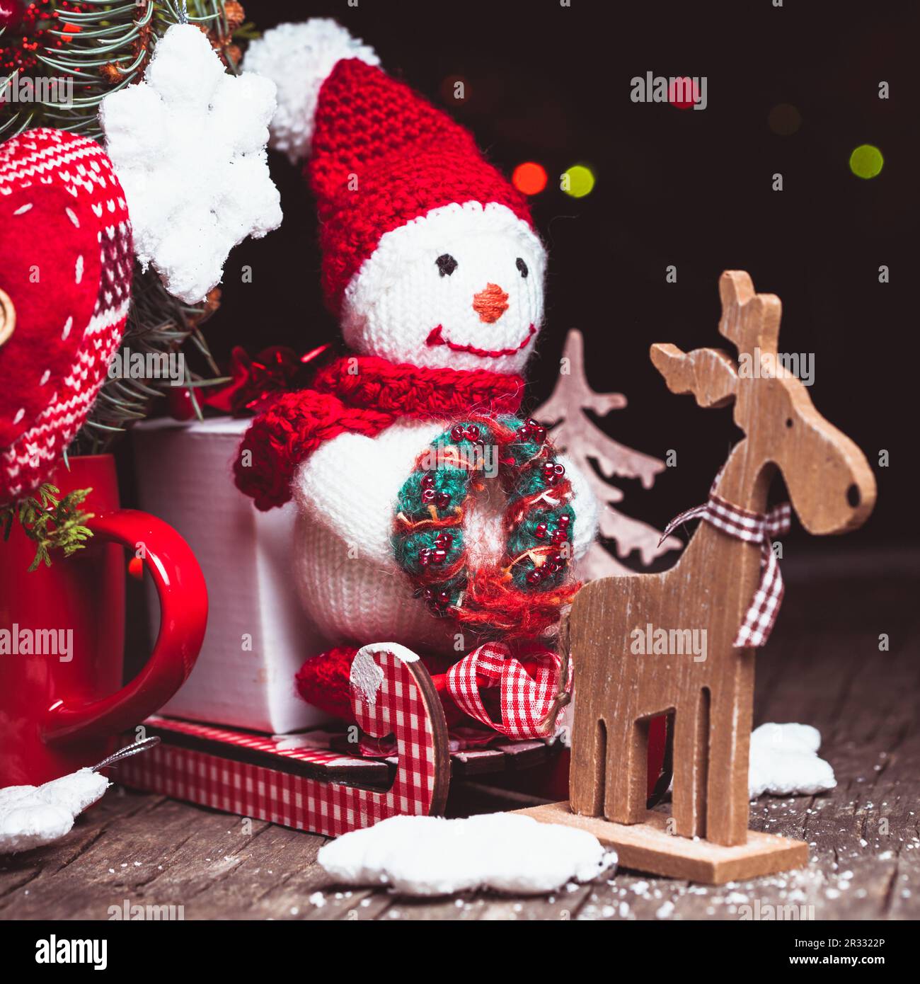 Snowman on sledge hi-res stock photography and images - Alamy