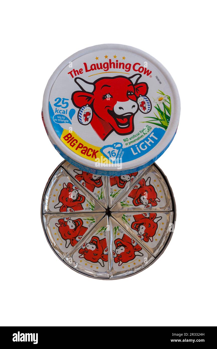 Packet Of The Laughing Cow Light Cheese Spread With Lid Off To Show