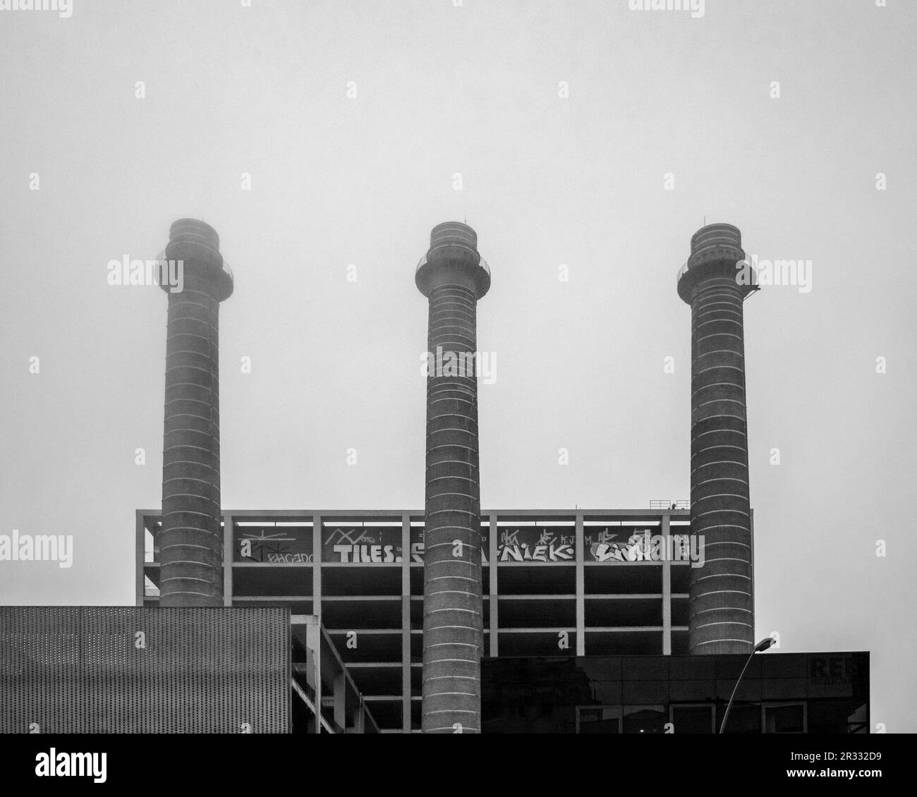 chimneys in barcelona Stock Photo - Alamy