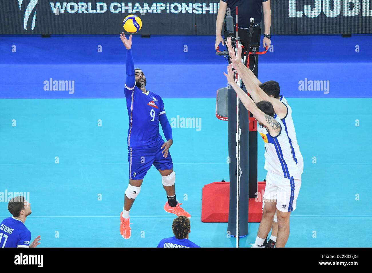 Earving Ngapeth (France) against Italy. Volleyball World Championship ...