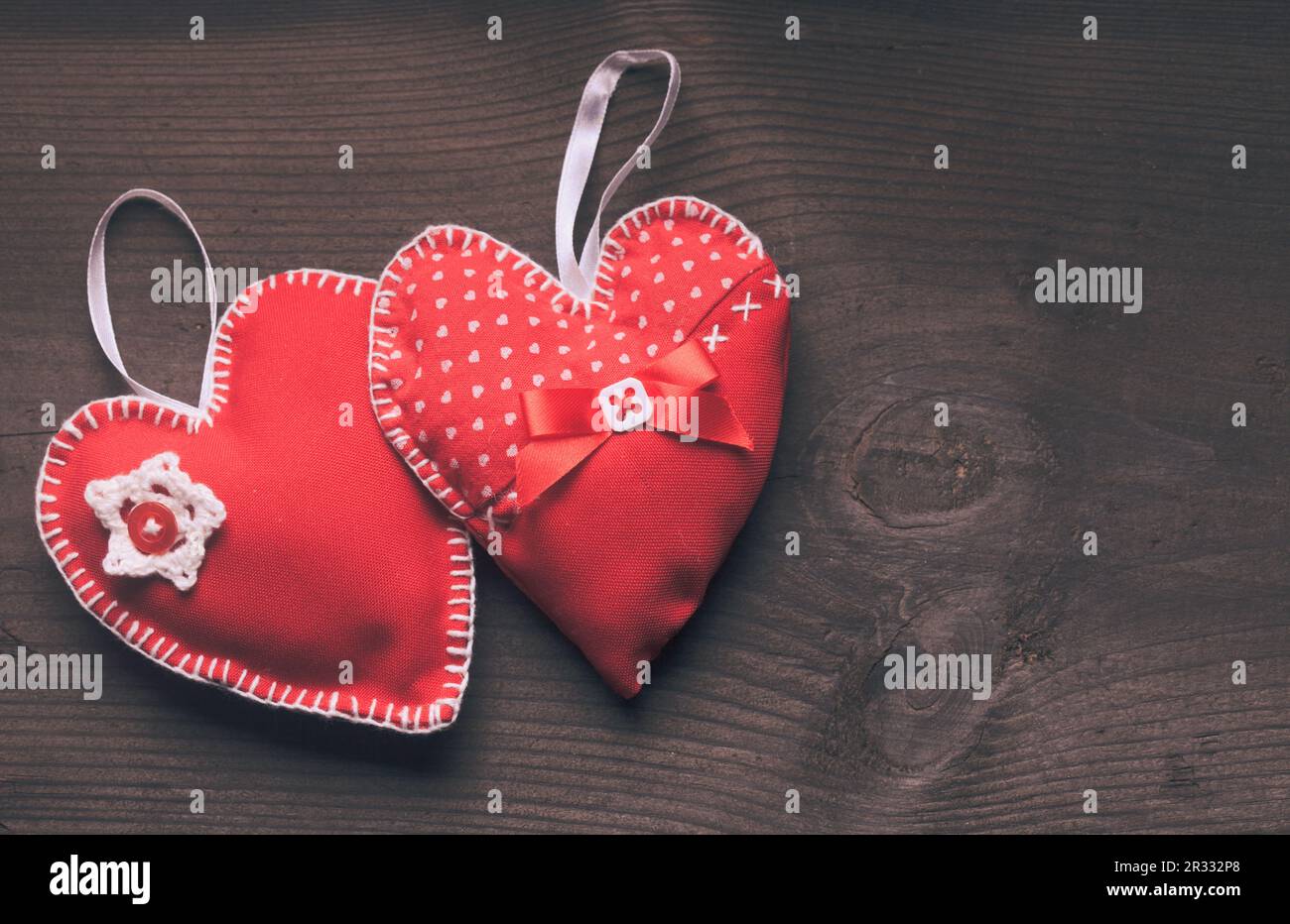 Handmade red hearts Stock Photo - Alamy