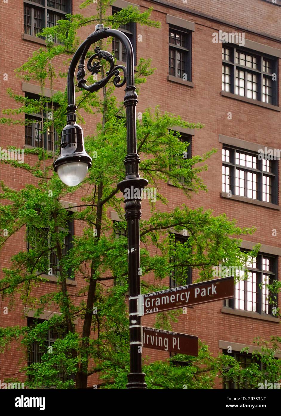 Gramercy park and Irving Place street signs in Manhattan NYC Stock ...