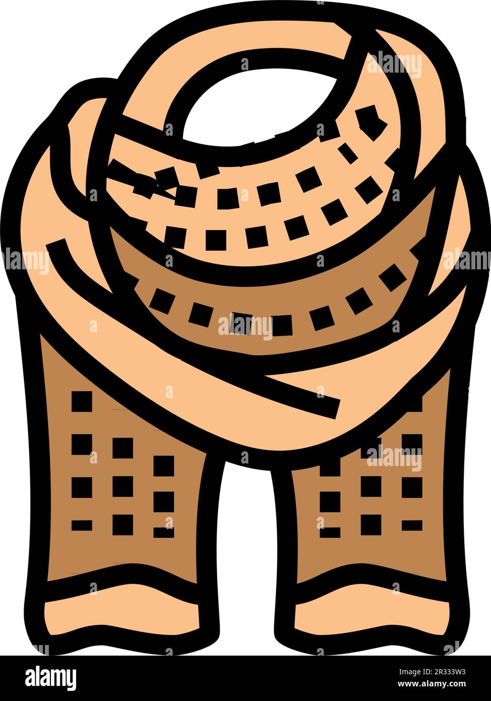 scarf knitting wool color icon vector illustration Stock Vector Image ...