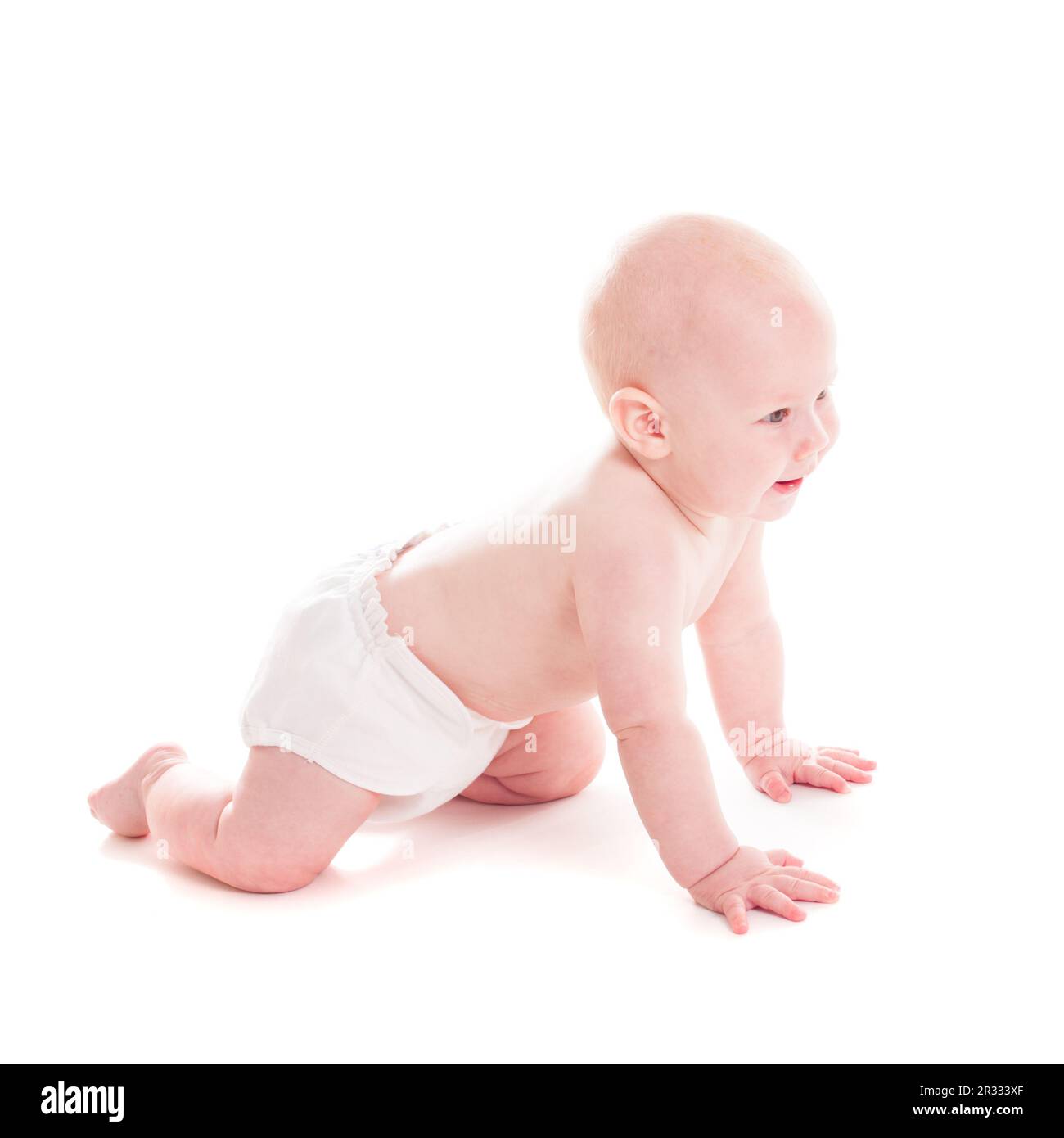 Baby girl diaper crawling hi-res stock photography and images - Alamy
