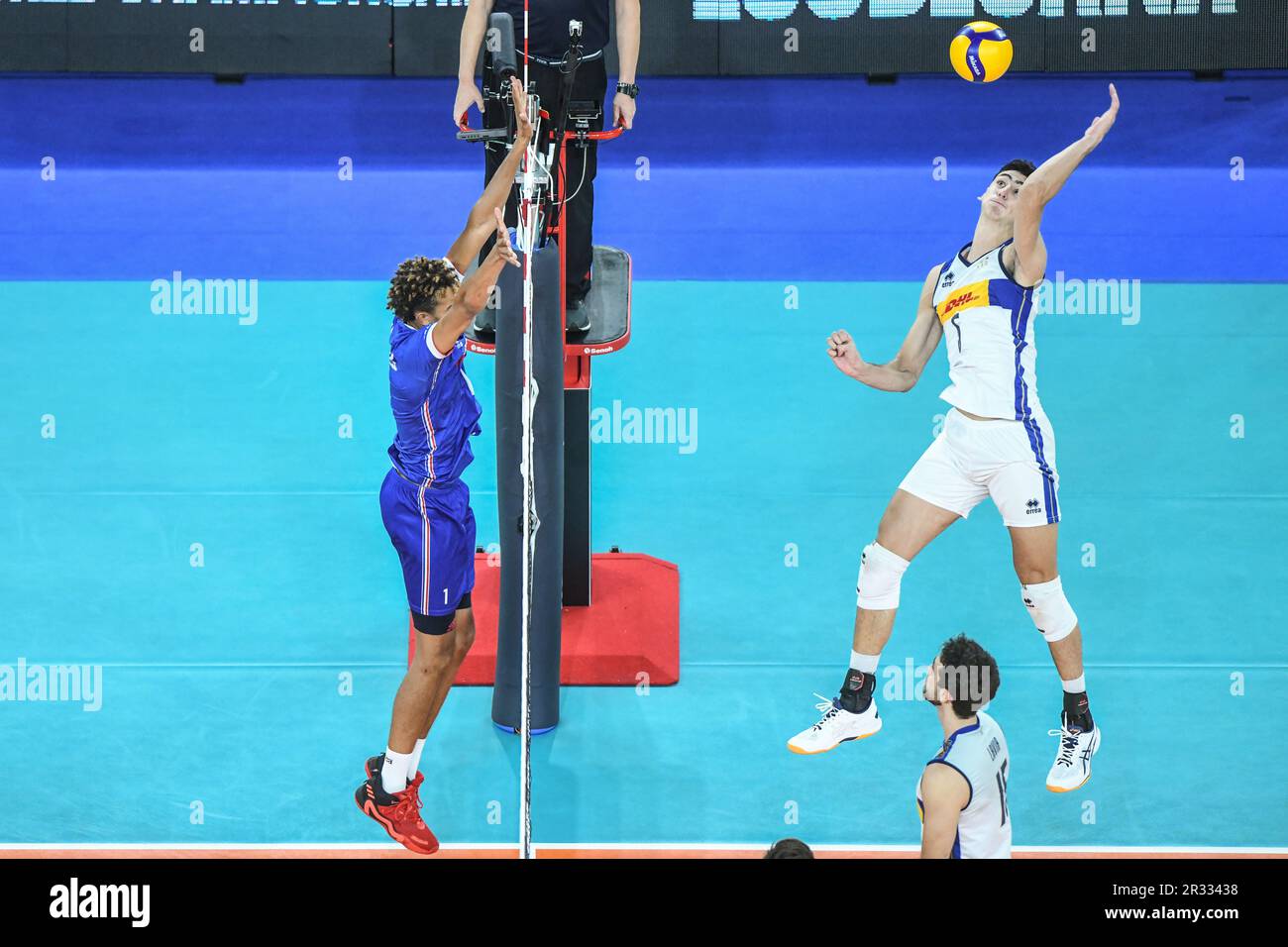Alessandro Michieletto (Italy), Barthelemy Chinenyeze (France). Volleyball World Championship ...