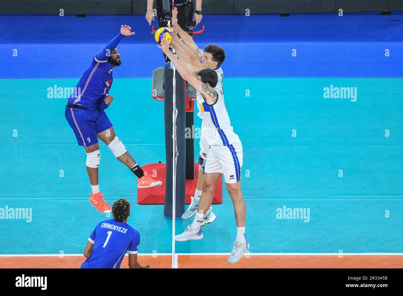 Yuri Romano, Simone Anzani (Italy) Earvin Ngapeth (France). Volleyball ...