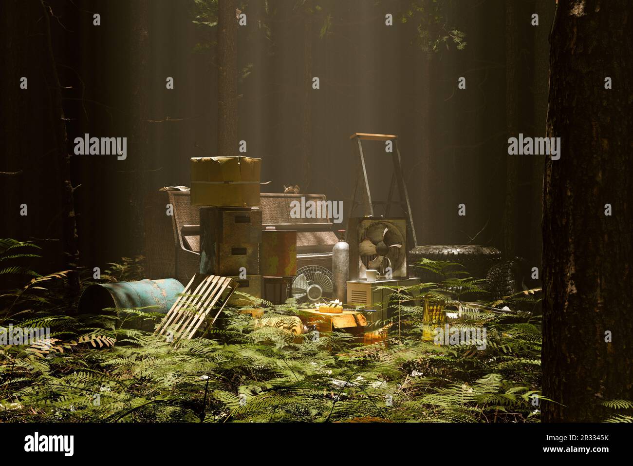 Rubbish in the forest hi-res stock photography and images - Alamy