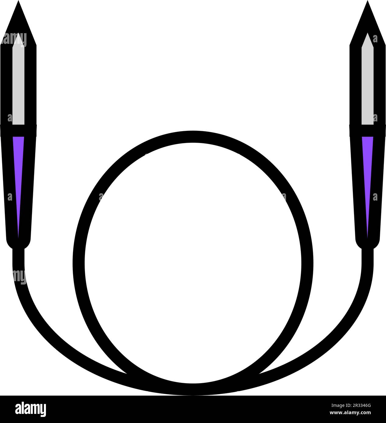 circular needle knitting wool color icon vector illustration Stock ...