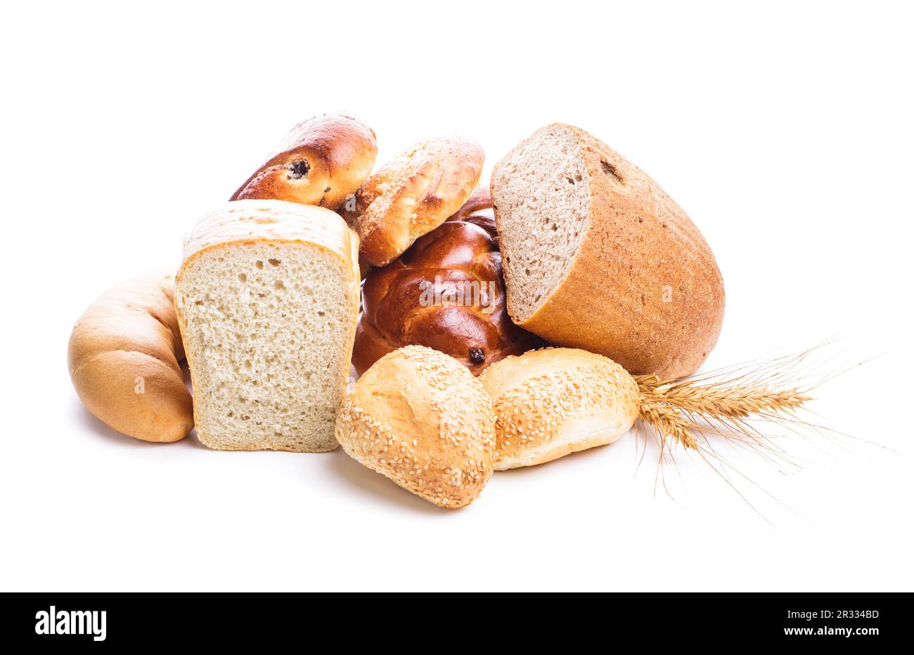 Different types fresh bread Cut Out Stock Images & Pictures - Alamy
