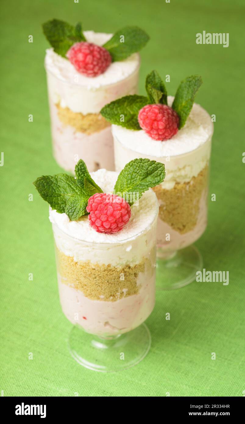 Dessert with raspberry Stock Photo - Alamy