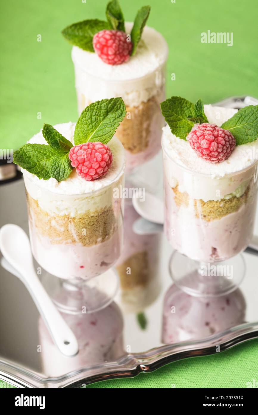 Dessert with raspberry Stock Photo - Alamy