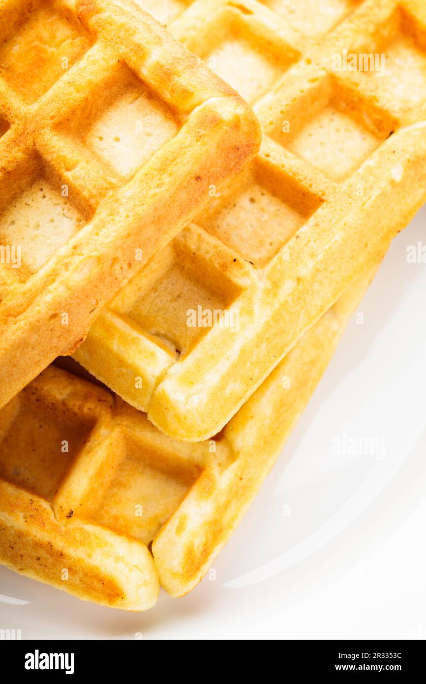 Three waffles isolated Stock Photo - Alamy