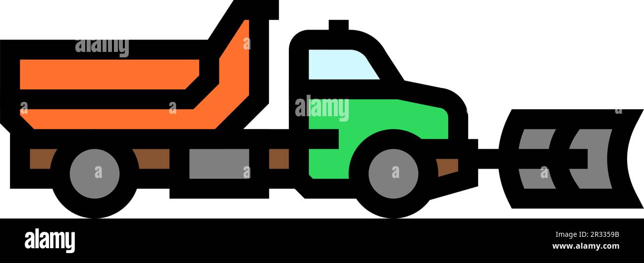 snowplow truck winter season color icon vector illustration Stock ...