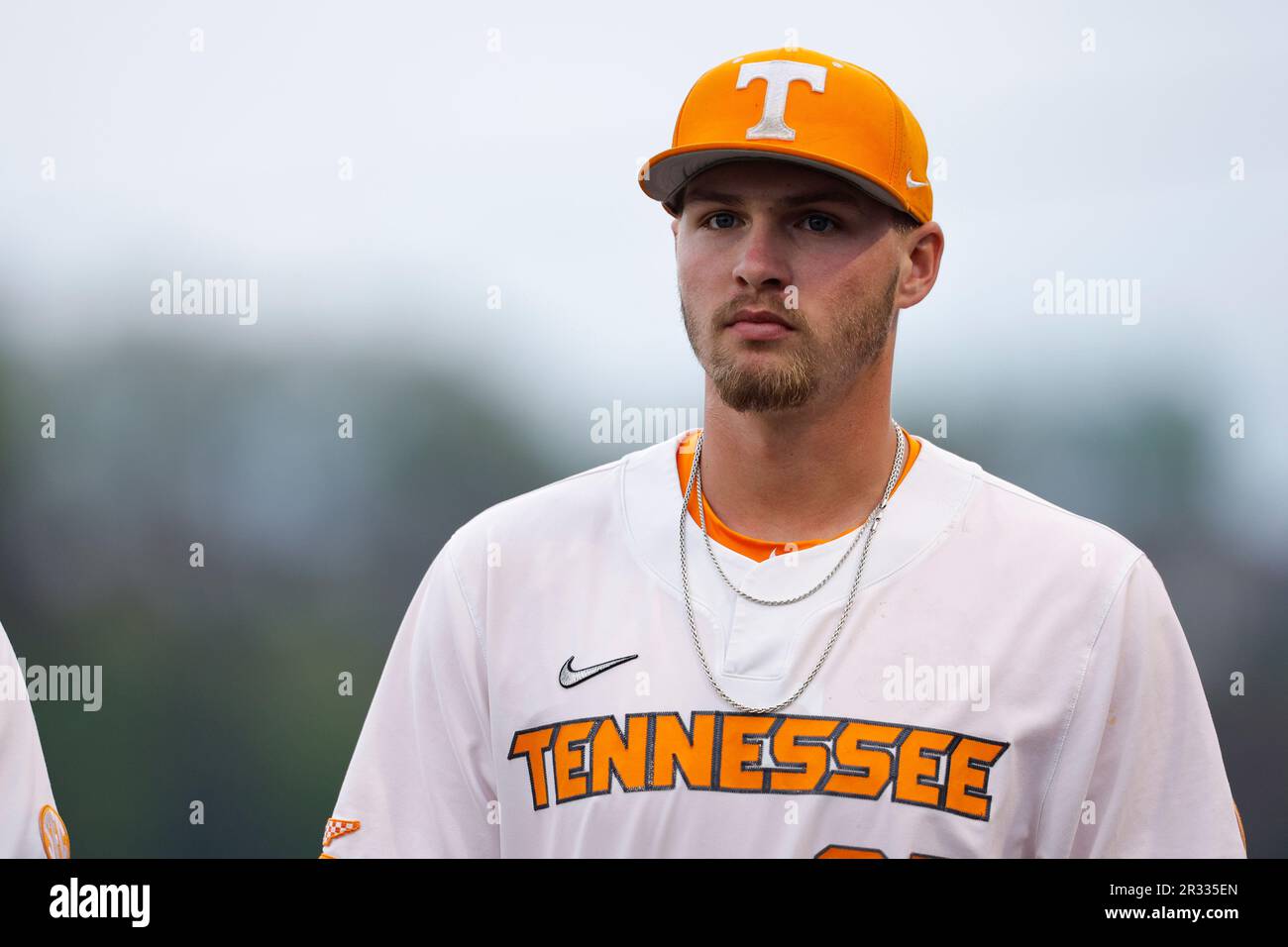 Tennessee Volunteers first baseman Blake Burke (25) warms up prior to ...