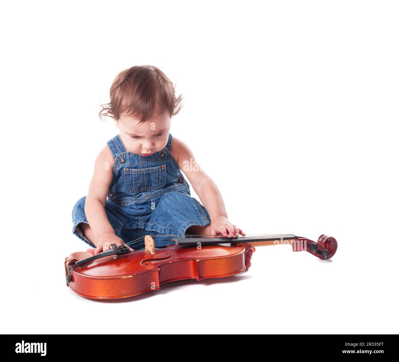 Baby and violin Stock Photo - Alamy