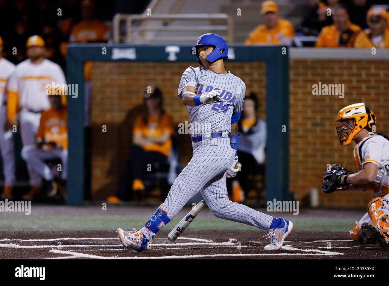 Florida Gators shortstop Josh Rivera (24) at bat against the Tennessee ...