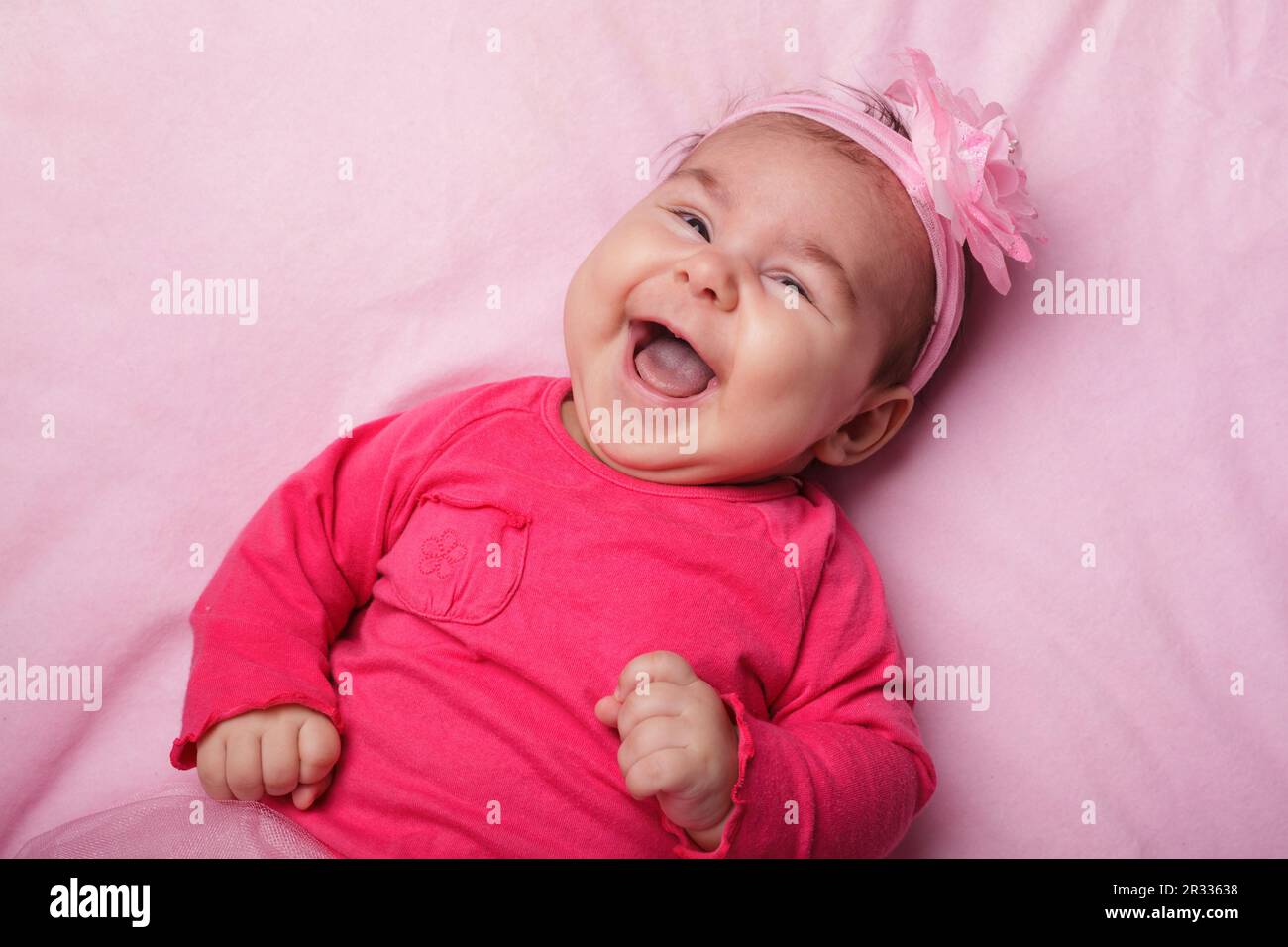 Baby in pink tutu Stock Photo - Alamy
