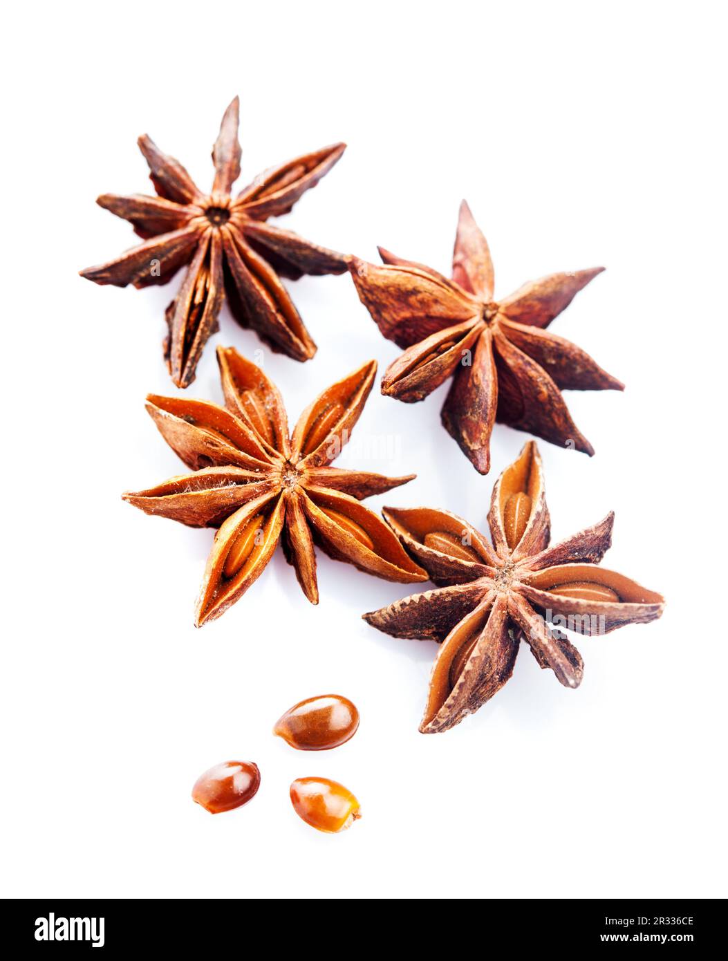Whole star anise isolated Cut Out Stock Images & Pictures - Alamy