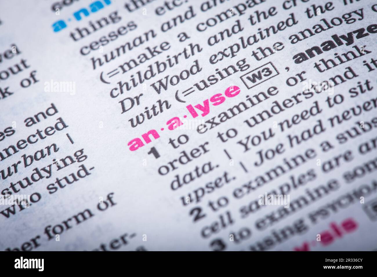 Analyse in vocabulary Stock Photo - Alamy