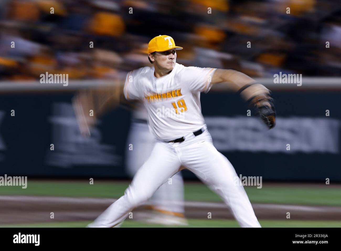 Tennessee Volunteers relief pitcher Seth Halvorsen (19) in action ...