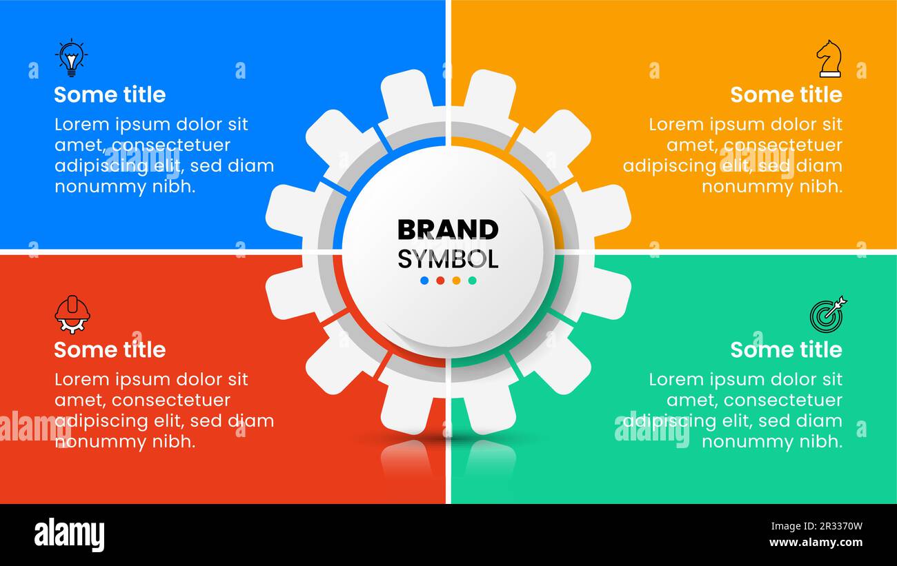 Infographic template with icons and 4 options or steps. Gear in the ...