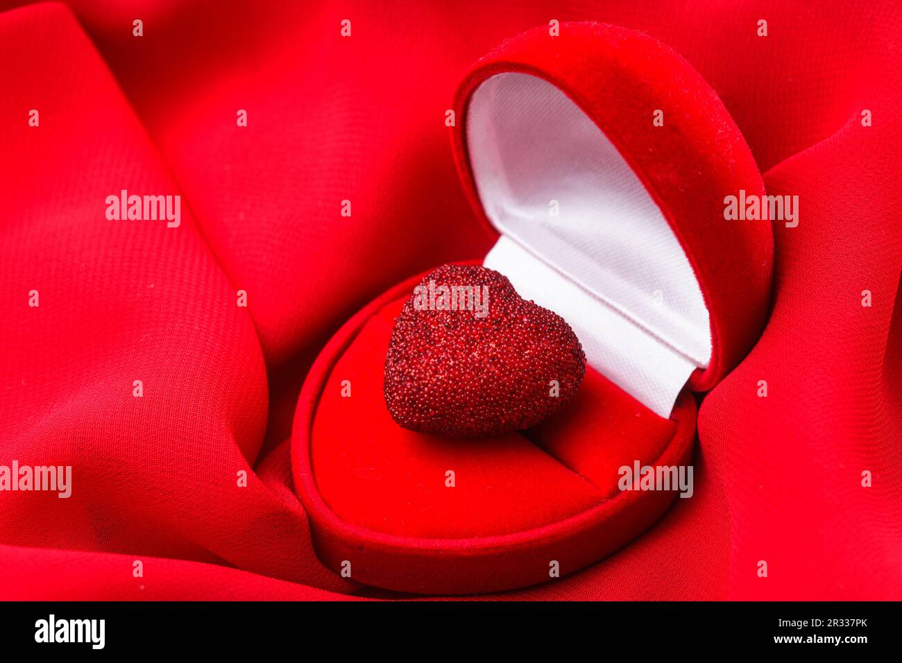 Red heart in box Stock Photo - Alamy
