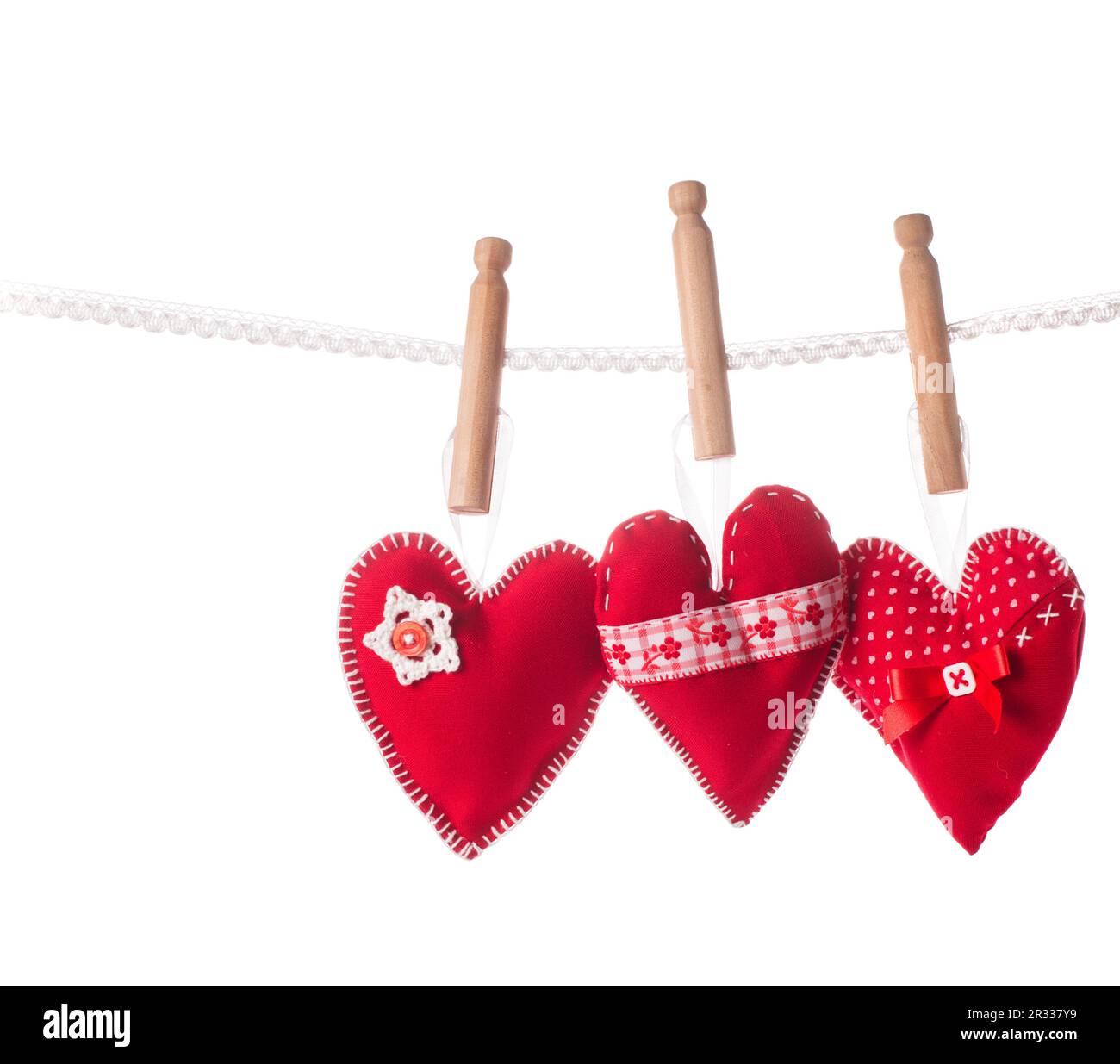 Red heart stitched hi-res stock photography and images - Alamy