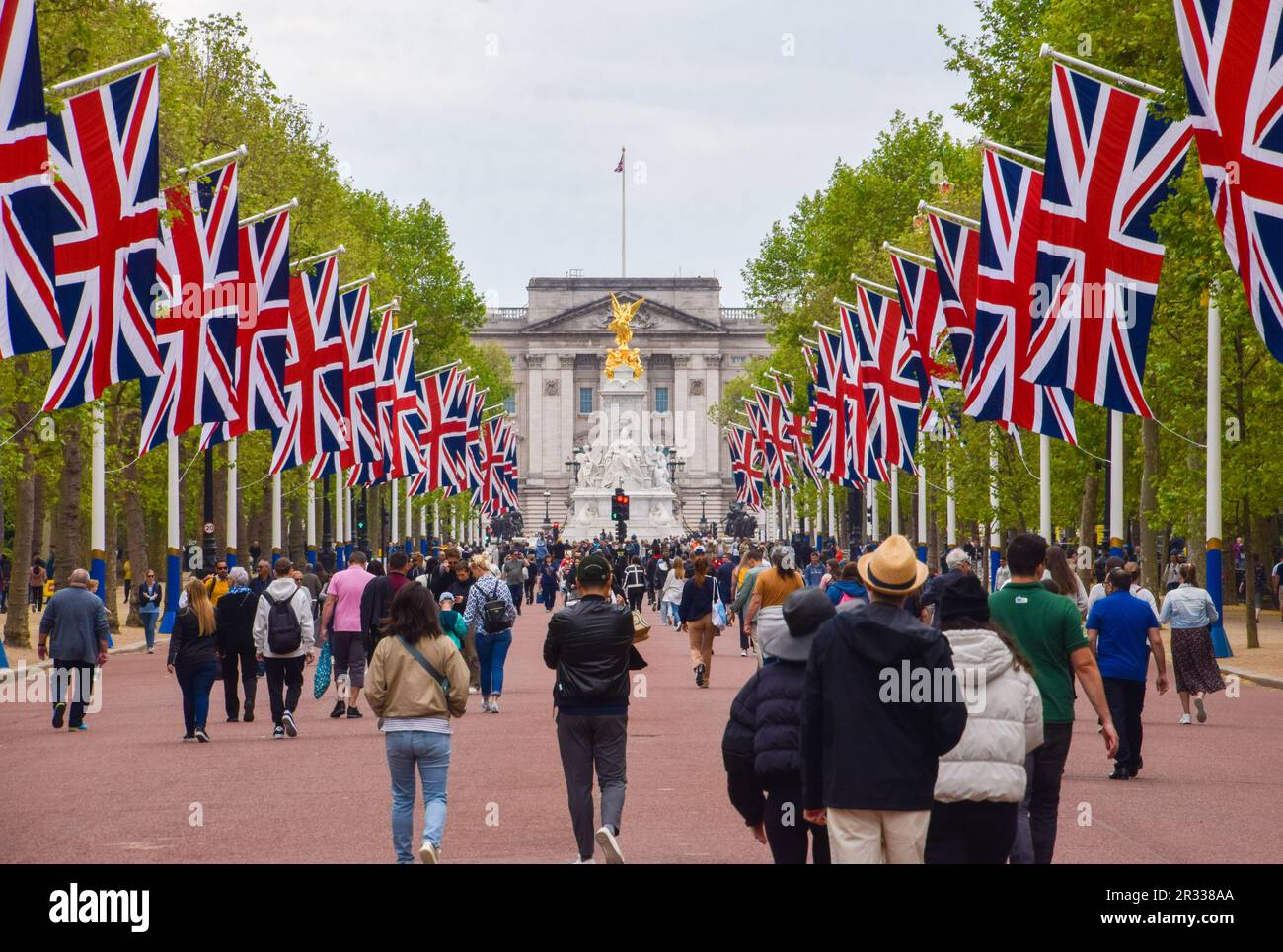 London, UK. 21st May 2023. Union Jacks line The Mall leading to ...