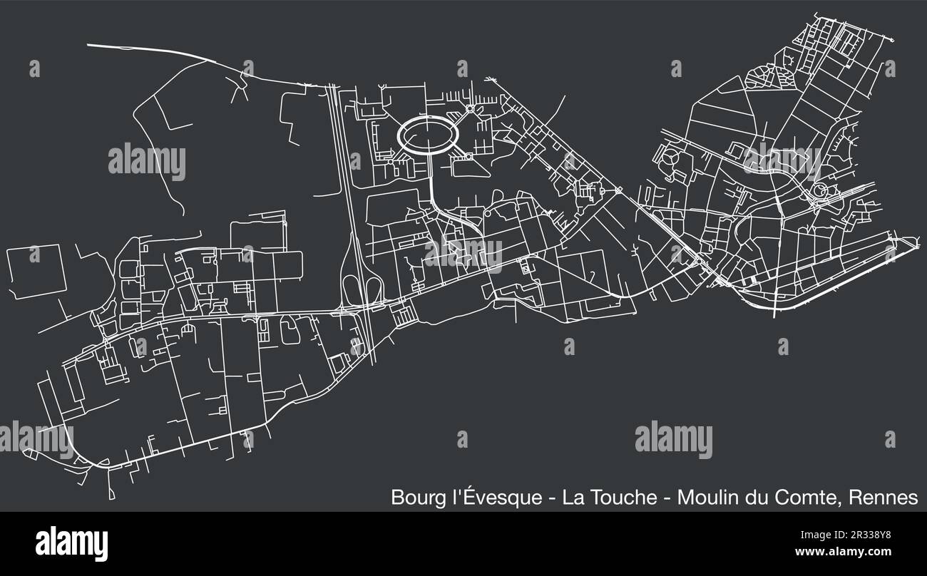 Street roads map of the BOURG-L'ÉVESQUE - LA TOUCHE - MOULIN DU COMTE ...