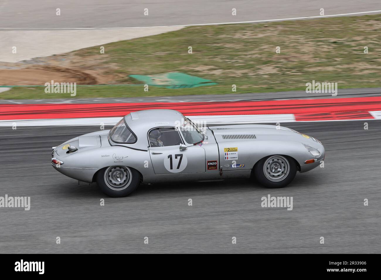 1963 Jaguar E Type racing in the 6 hours of Barcelona Paco Godia Trophy ...