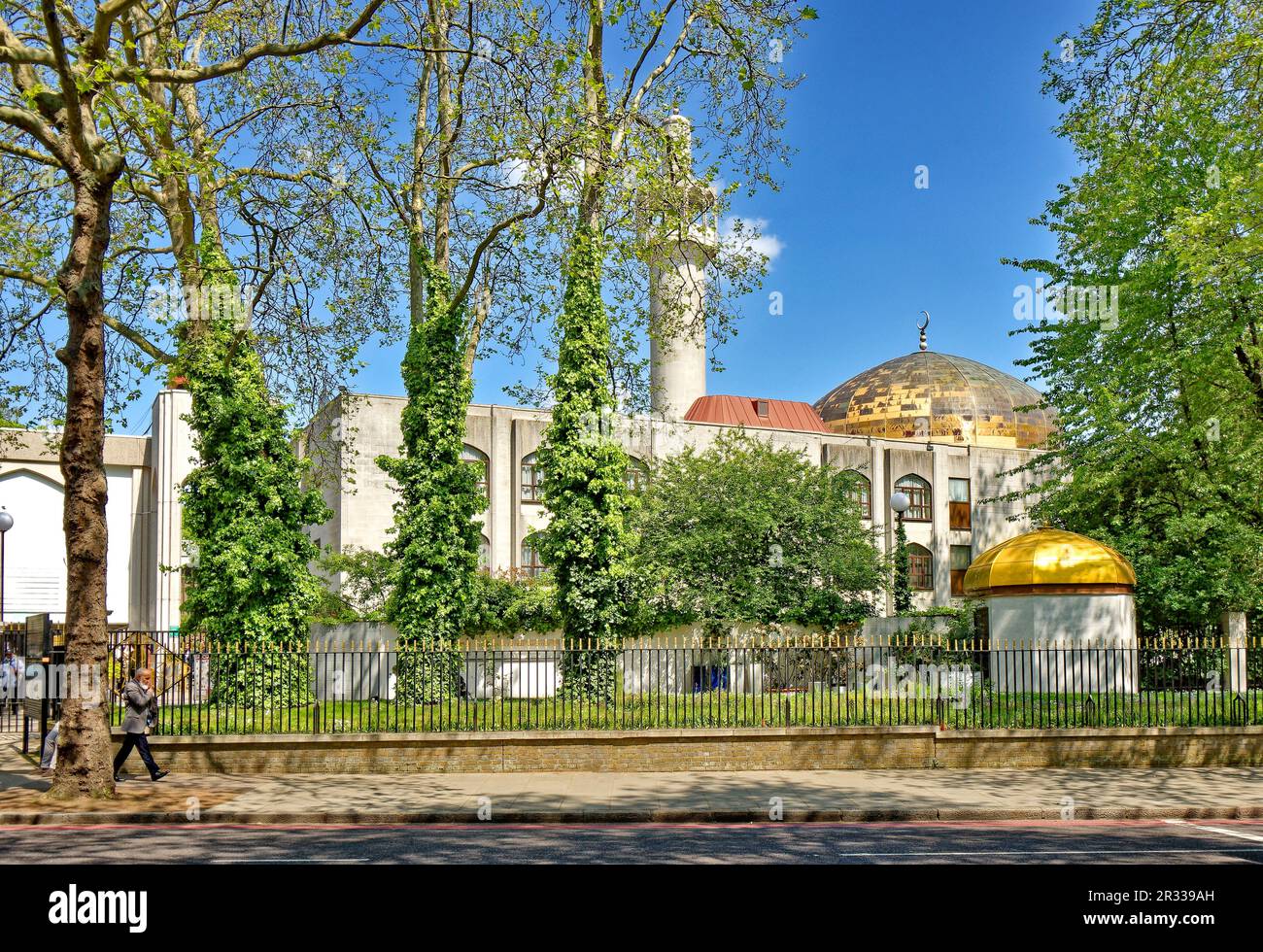 London Regents Park or Central Mosque St Johns Wood a blue sky the ...