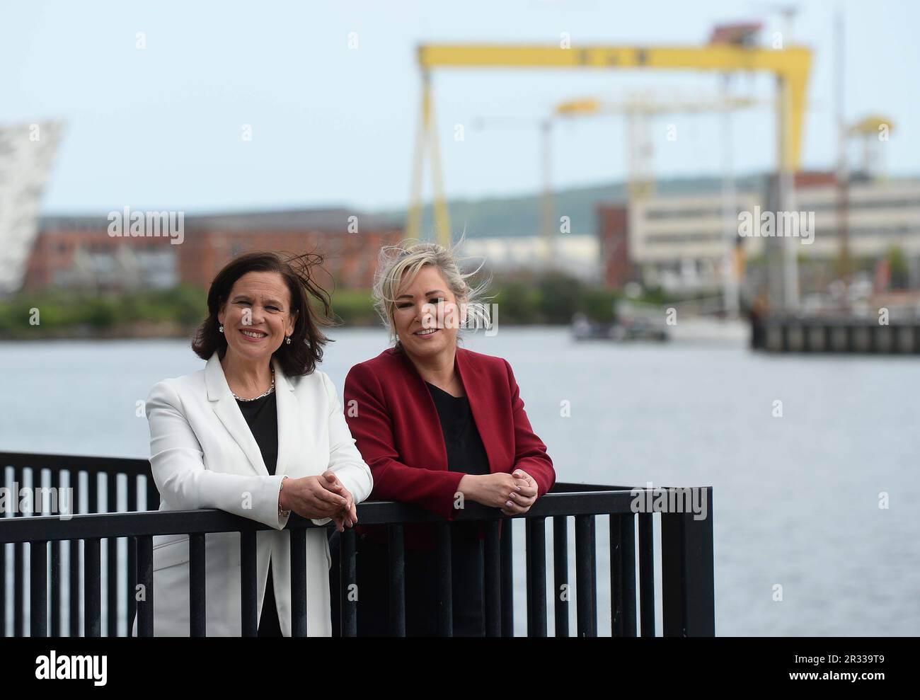 Sinn Fein President Mary Lou McDonald (left) and Sinn Fein Deputy ...