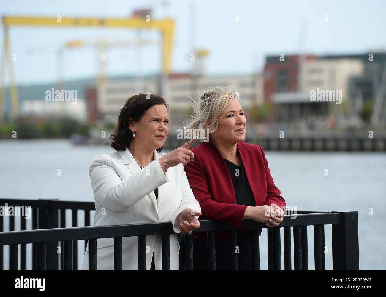 Sinn Fein President Mary Lou McDonald (left) and Sinn Fein Deputy ...