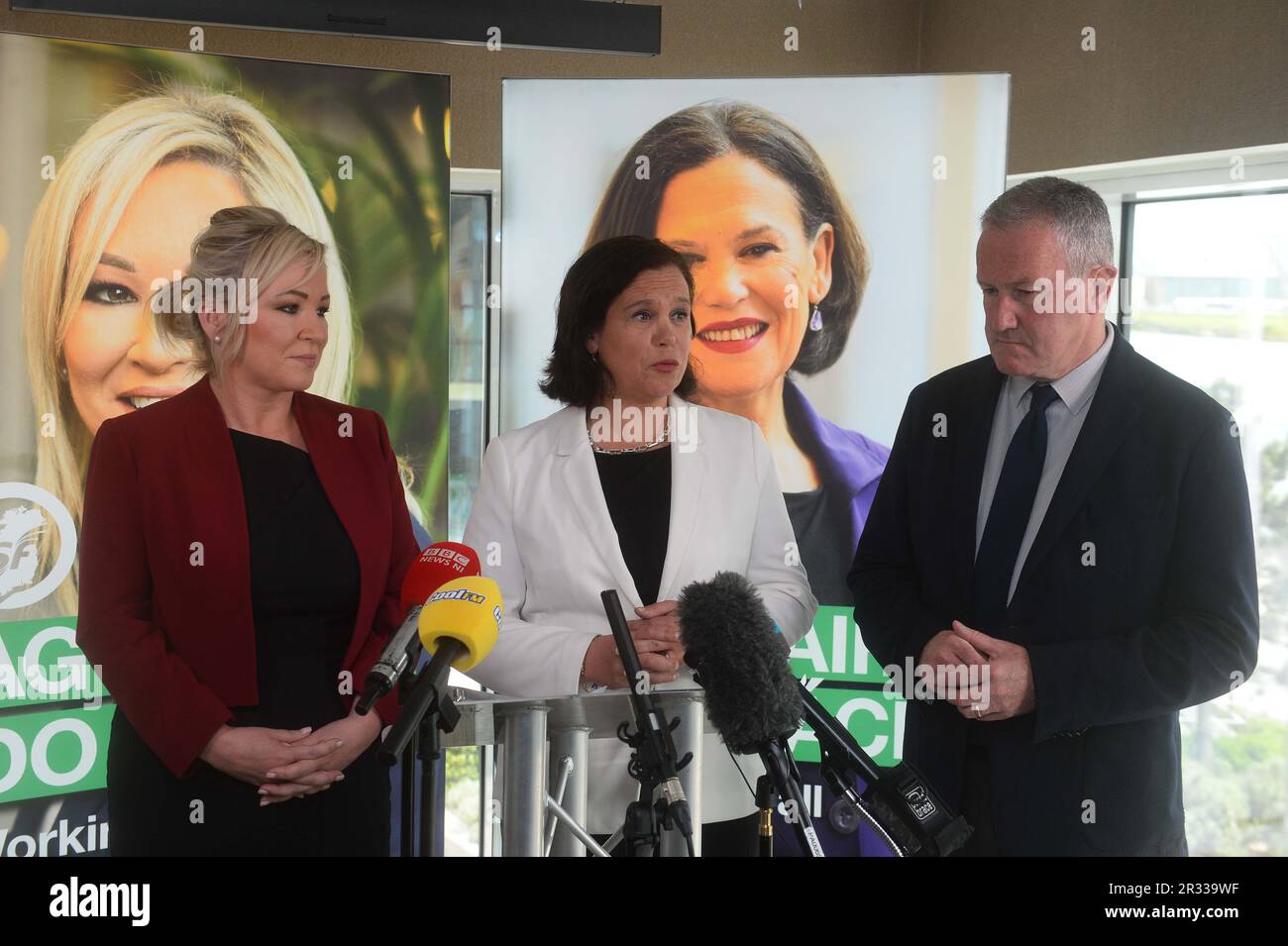 (left to right) Sinn Fein Deputy Leader Michelle O’Neill, Sinn Fein ...