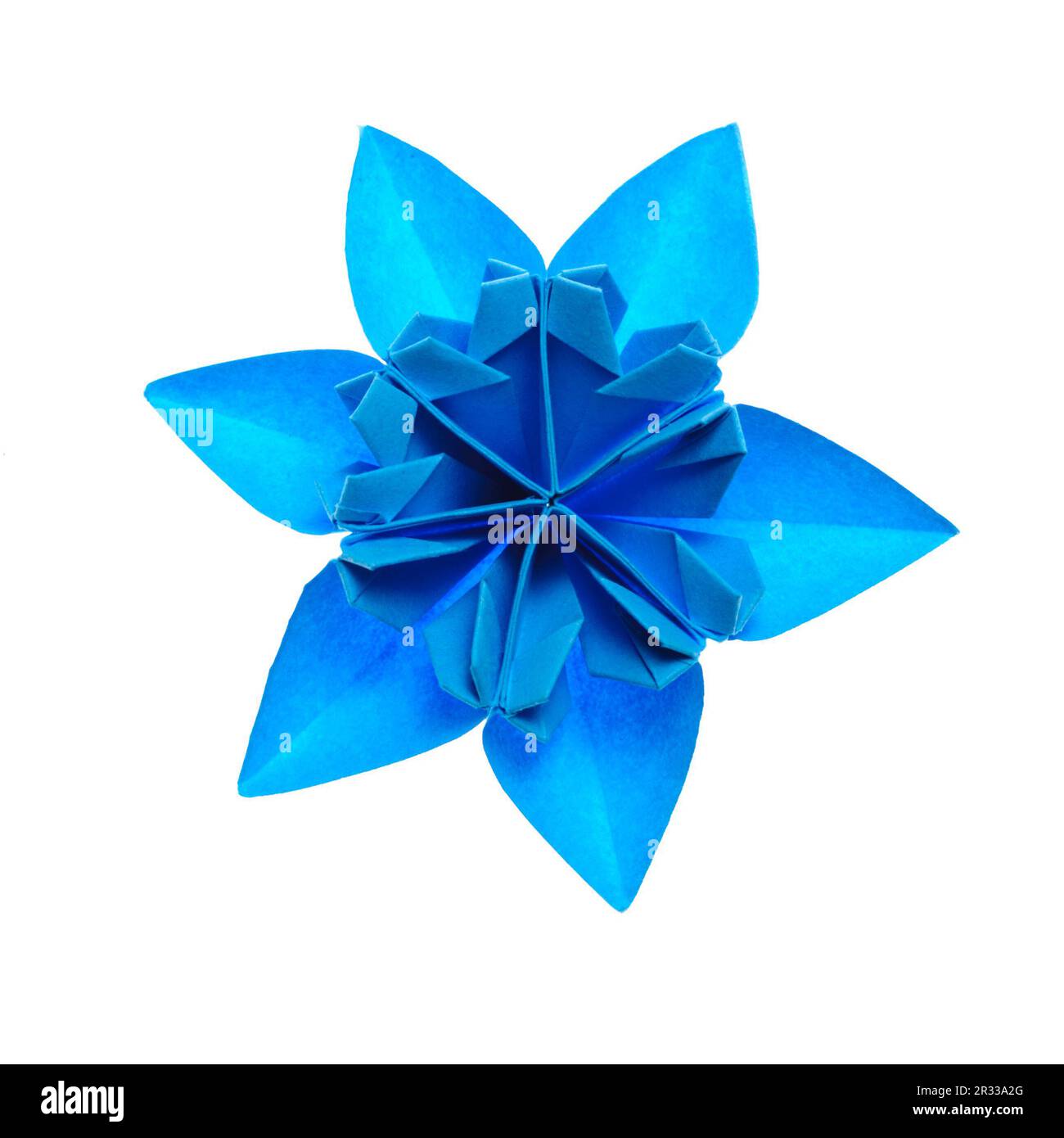 Blue flower origami white hi-res stock photography and images - Alamy