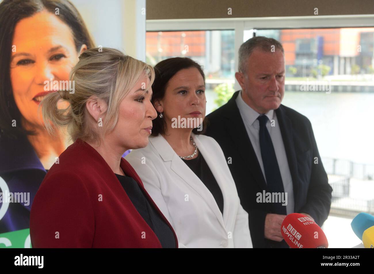 (left to right) Sinn Fein Deputy Leader Michelle O’Neill, Sinn Fein ...