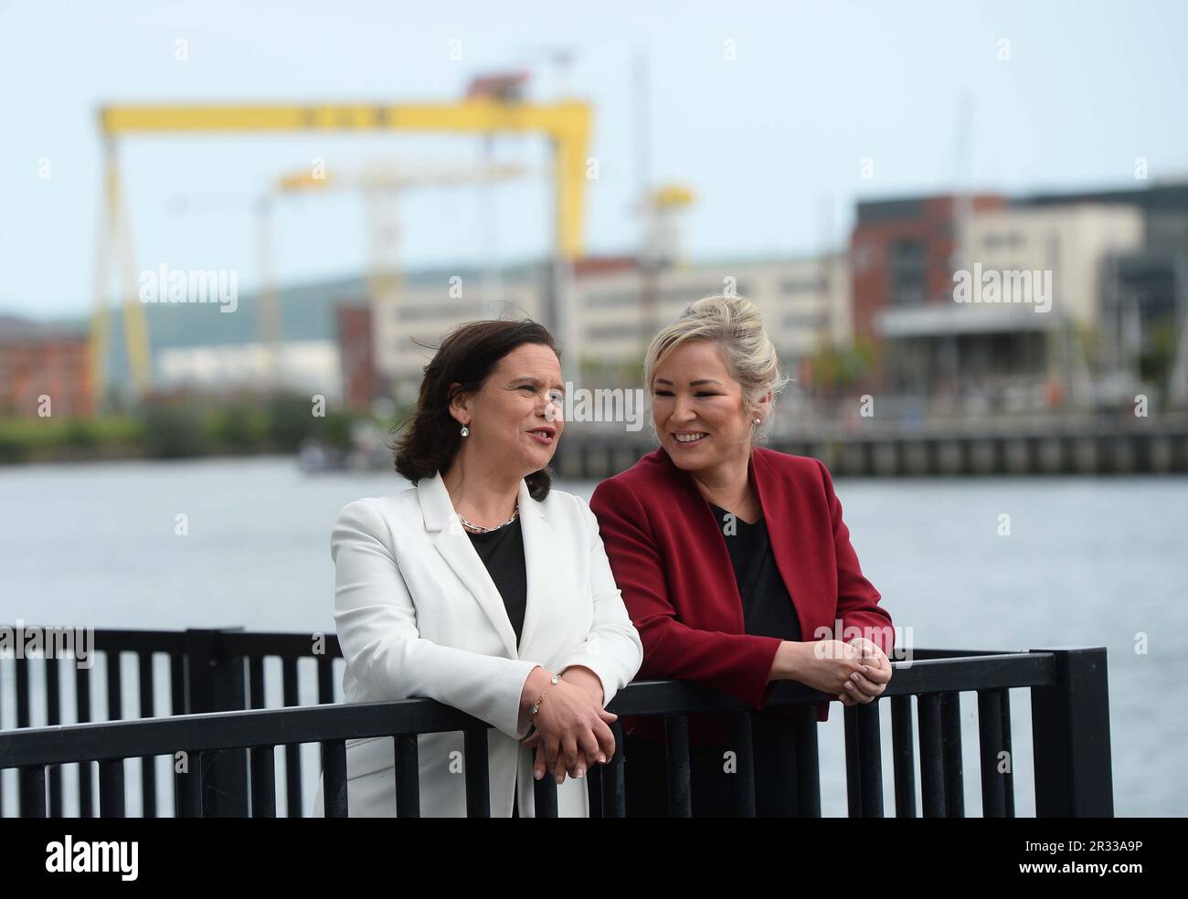Sinn Fein President Mary Lou McDonald (left) and Sinn Fein Deputy ...