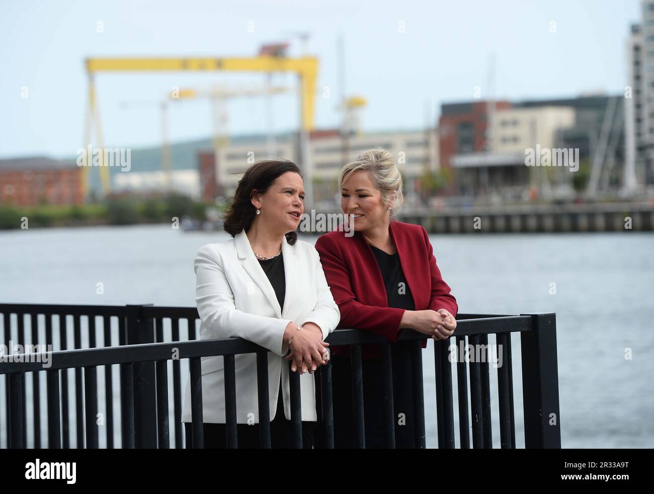 Sinn Fein President Mary Lou McDonald (left) and Sinn Fein Deputy ...