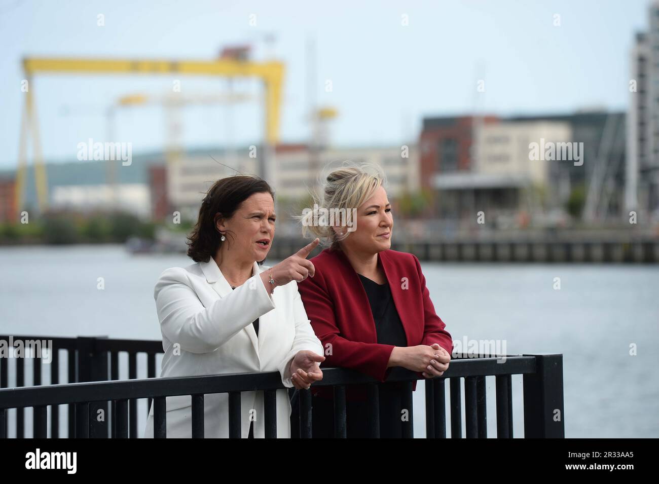 Sinn Fein President Mary Lou McDonald (left) and Sinn Fein Deputy ...