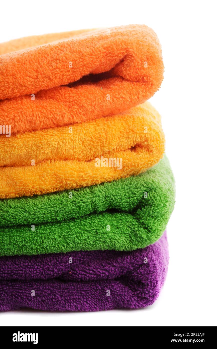 Close up stack shower towel hi-res stock photography and images - Alamy