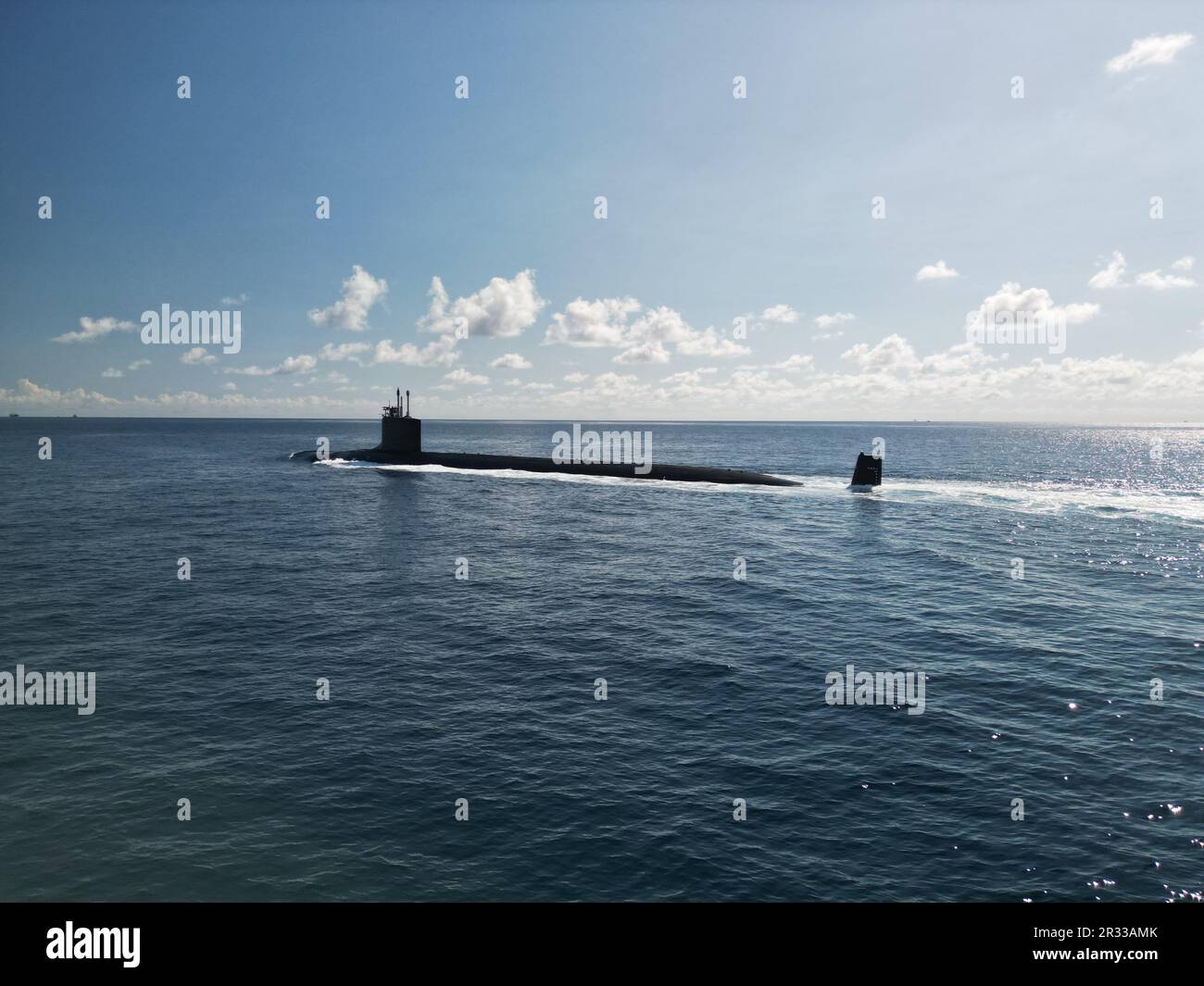 Partially Submerged US Navy Submarine Underway Stock Photo - Alamy