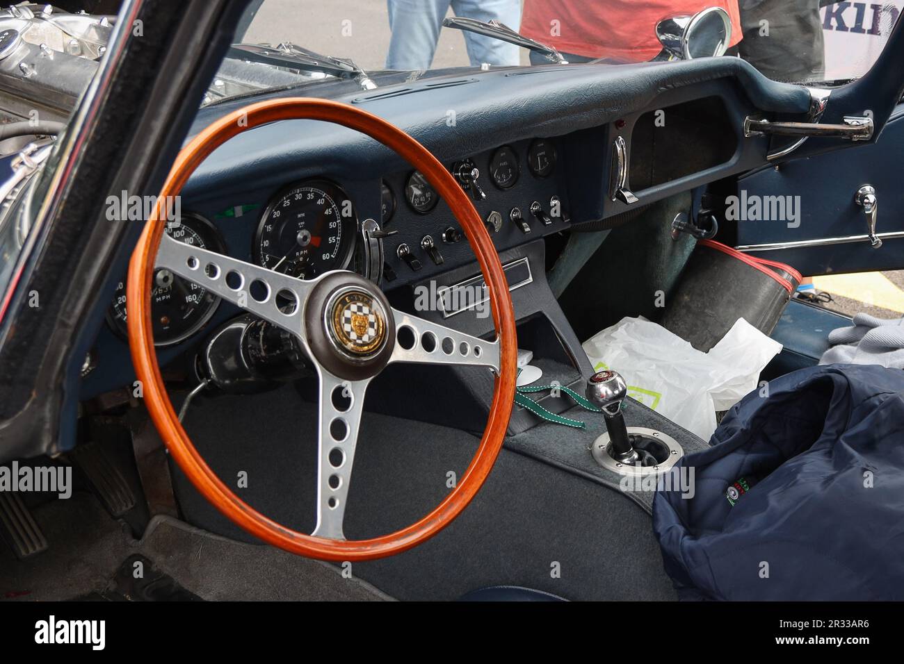 Jaguar E-Type interior Stock Photo - Alamy