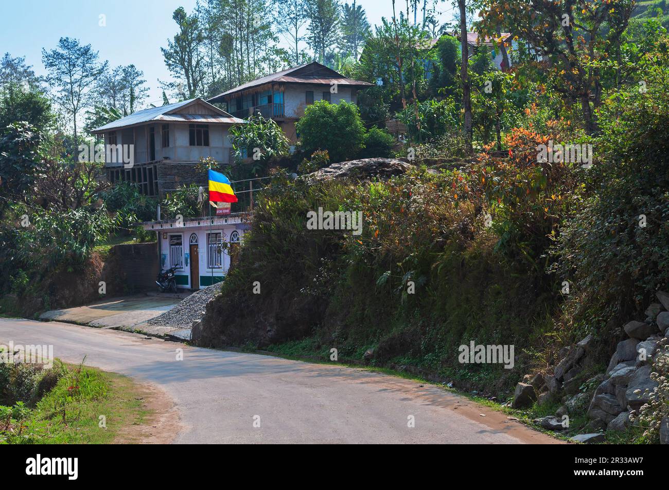 View of Sikkim village with affordable home stays for tourists ...