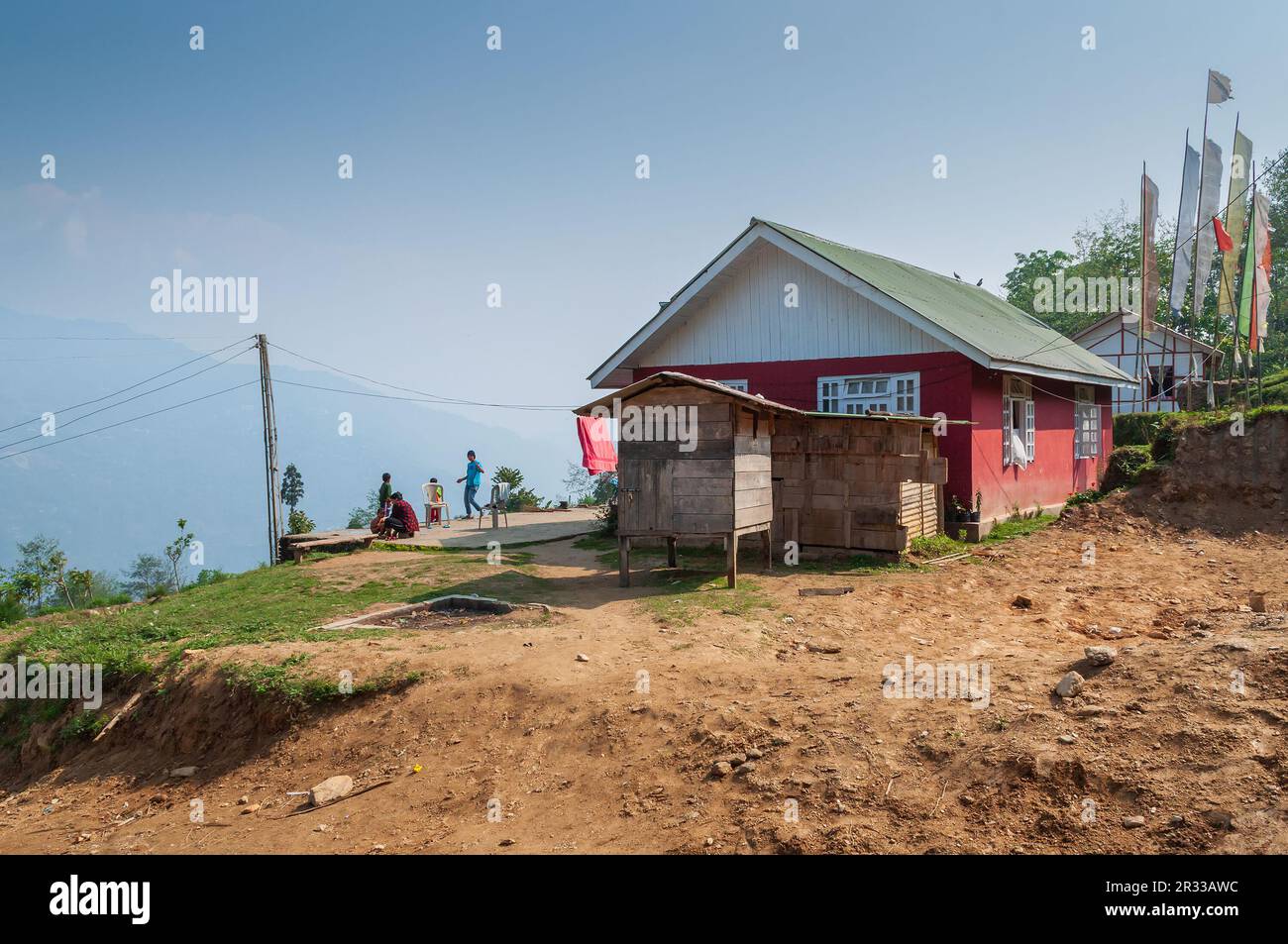 View of Sikkim village with affordable home stays for tourists ...