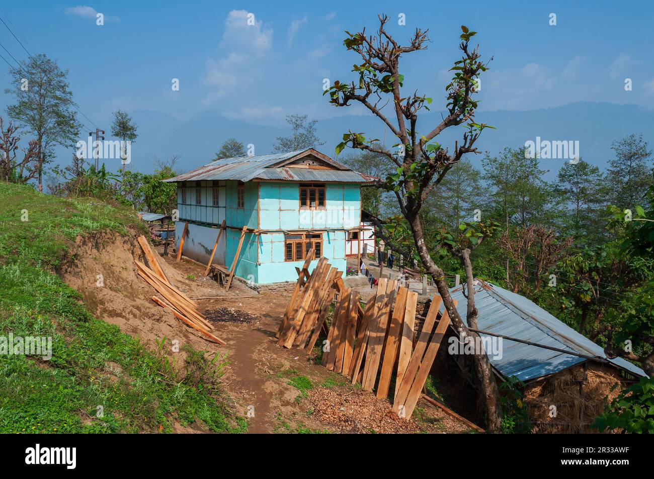 View of Sikkim village with affordable home stays for tourists ...