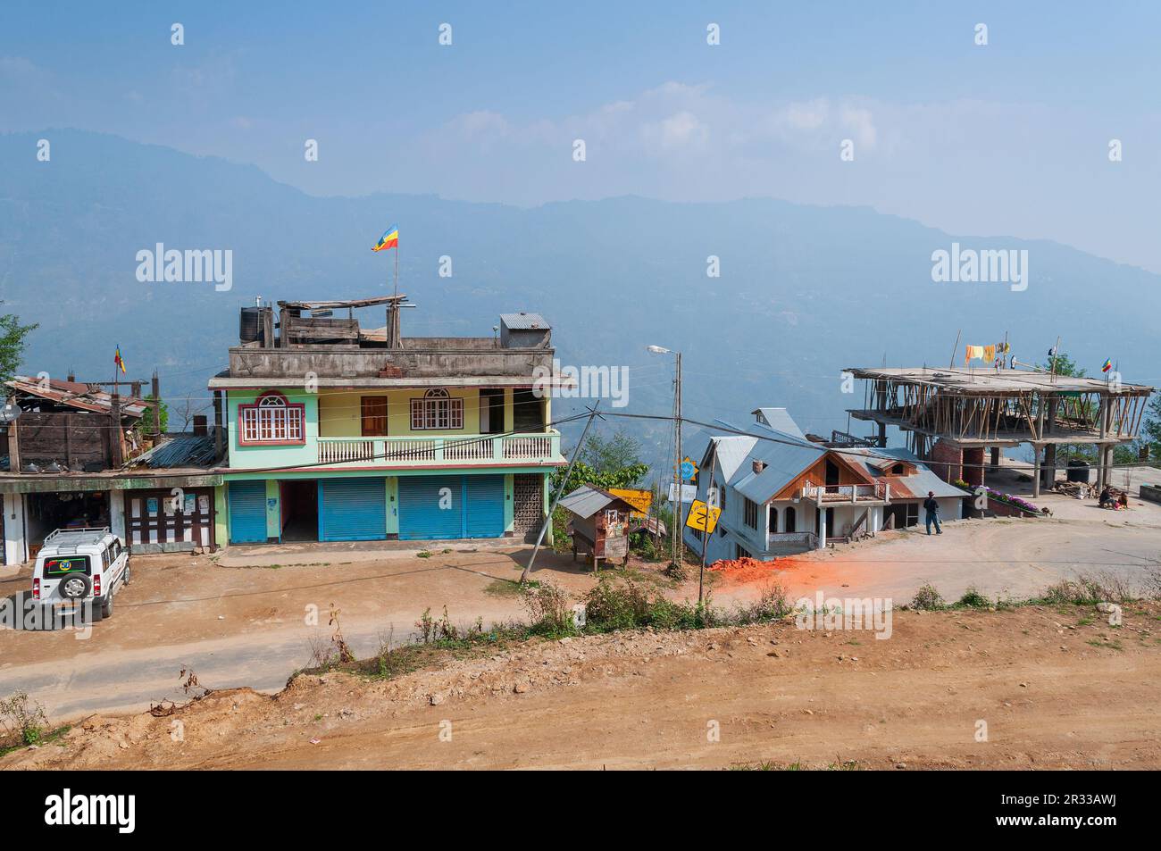 View of Sikkim village with affordable home stays for tourists ...