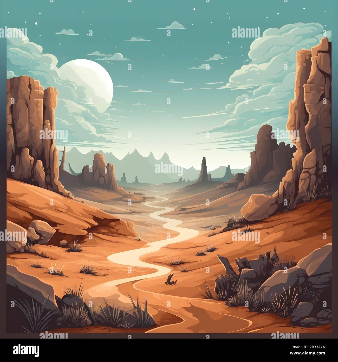 Vector cartoon landscape hi-res stock photography and images - Alamy