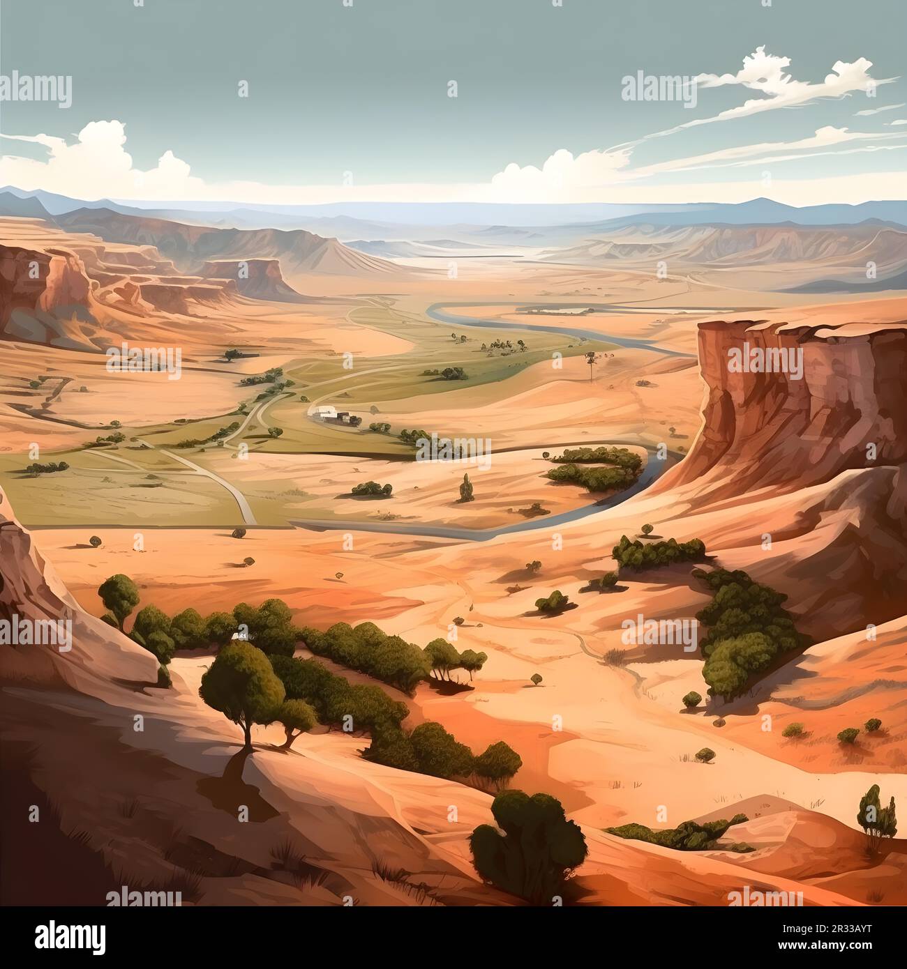 Vector cartoon landscape hi-res stock photography and images - Alamy