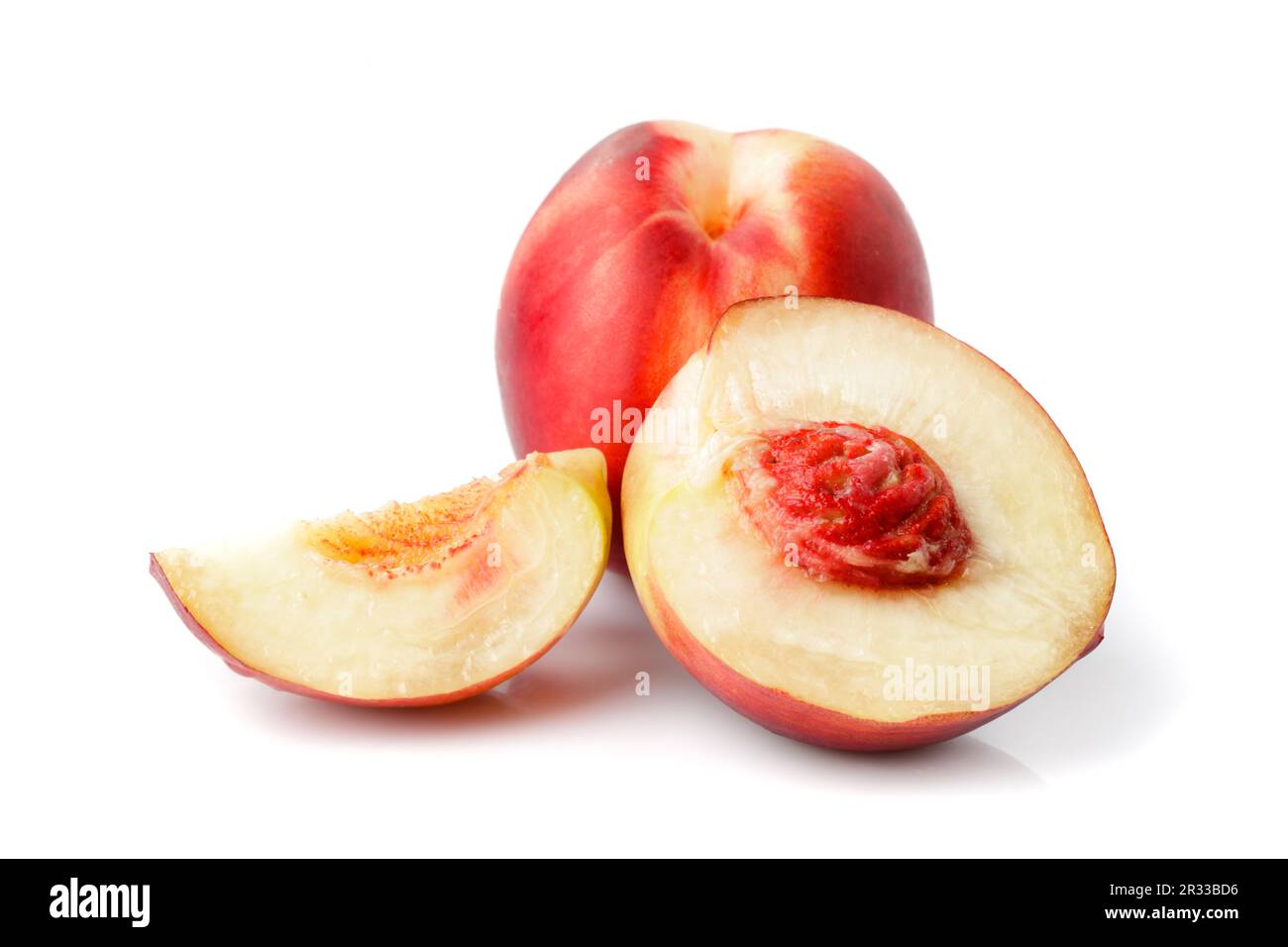 One half fresh nectarine Cut Out Stock Images & Pictures - Alamy